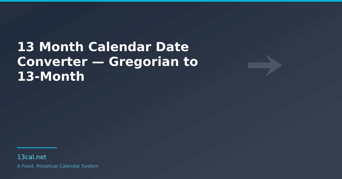 13 Month Calendar Date Converter — Gregorian to 13-Month | 13cal.net